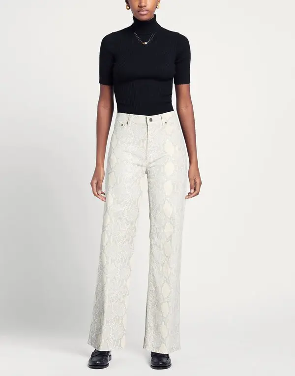 DOUUOD Flared Snakeskin-print Pants