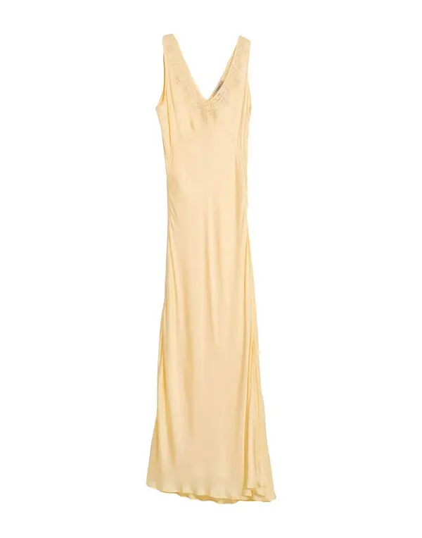 TWINSET Maxi Slip Dress With Lace Trims