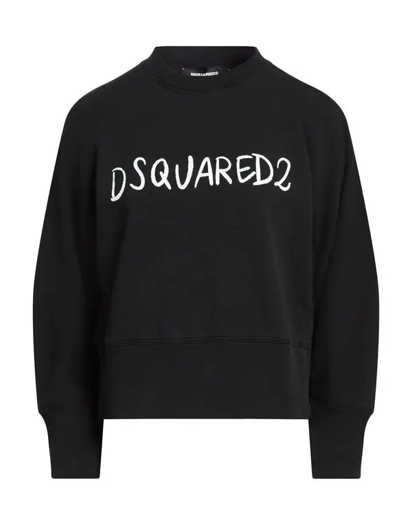Dsquared2 Cotton Sweatshirt With Logo Print - Black