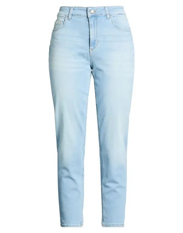 Liu Jo Tapered Jeans With Leather Trims