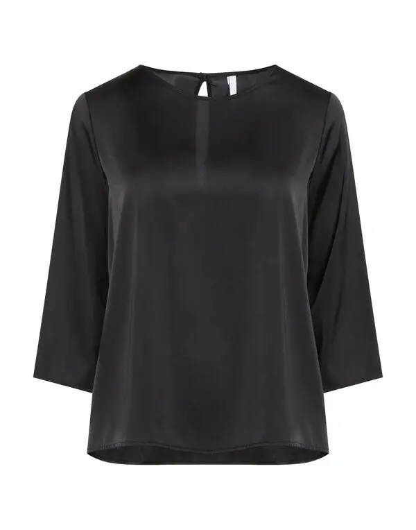 Imperial Satin Top With Cutout Detail - Black