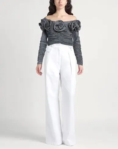 BABYLON Knitted Metallic Off-the-shoulder Top