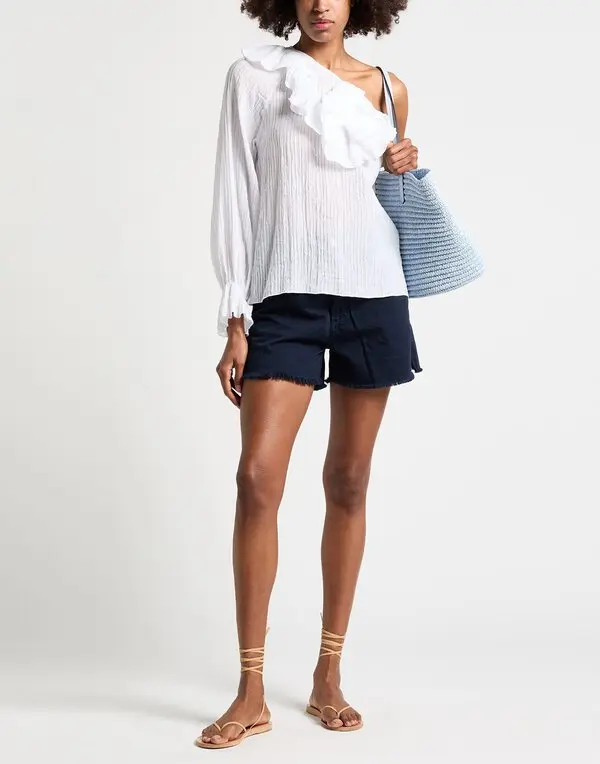 HAVEONE One-shoulder Seersucker Top