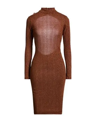 GAVROCHE PARIS Midi Bodycon Knit Dress - Brown