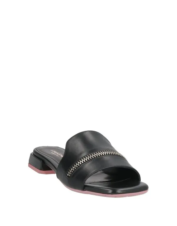 LORENZO MARI Leather Slide Sandals
