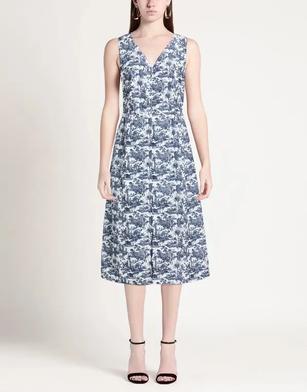 VICARIO CINQUE Flared Two-tone Midi Dress