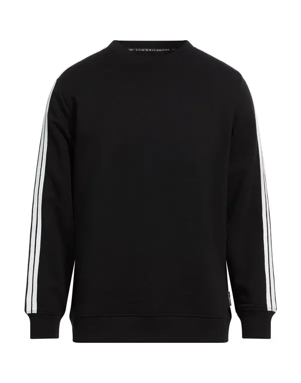 John Richmond Sweatshirt With Side Seam Stripes - Black