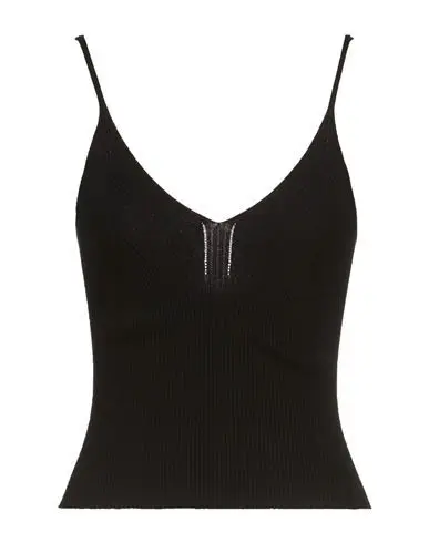 Liu Jo Viscose-blend Ribbed Knit Crop Top - Black