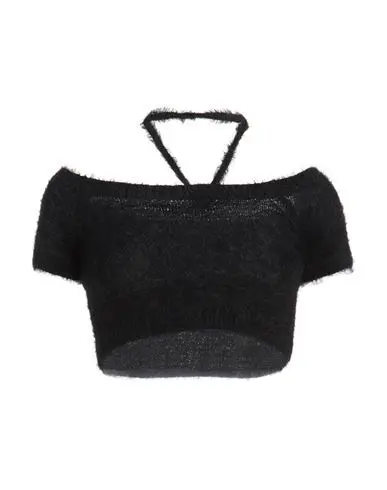 REBEL QUEEN BY LIU •JO Knit Crop Top - Black