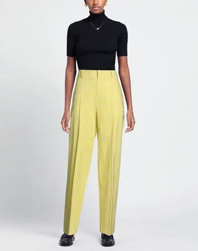 SKILLS & GENES Cotton Gingham High-waisted Straight-leg Pants