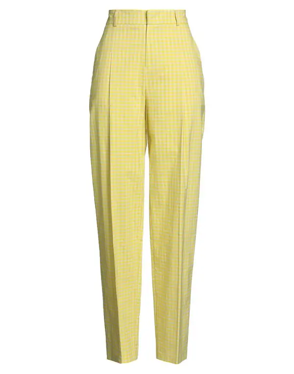 SKILLS & GENES Cotton Gingham High-waisted Straight-leg Pants