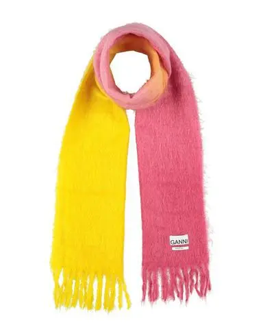 GANNI Scarf Recycled Wool, Wool - Yellow