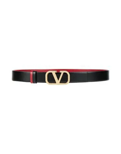 Valentino Garavani Leather Belt With Logo - Black