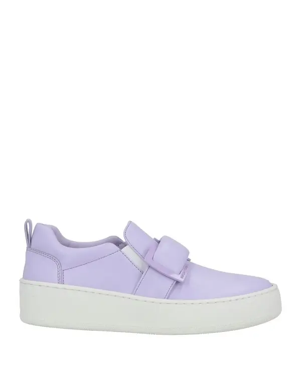 SERGIO ROSSI Leather Embellished Slip-on Sneakers - Lilac