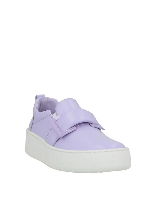 SERGIO ROSSI Leather Embellished Slip-on Sneakers - Lilac