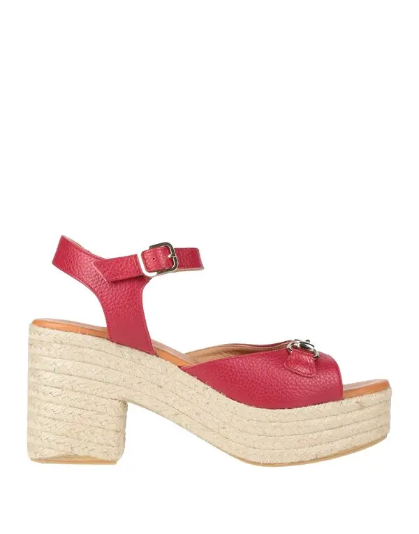 KARIDA Pebbled Leather Sandals With Block Heel