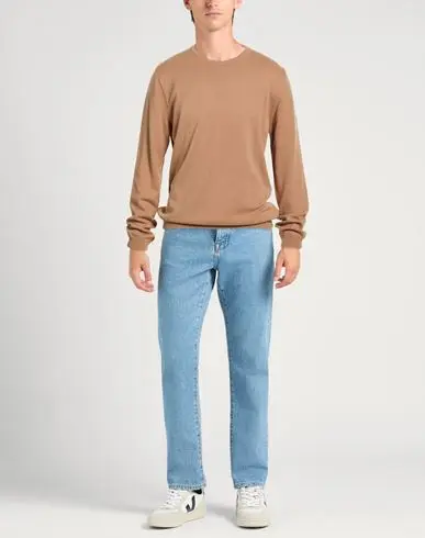 LIU •JO MAN Crewneck Cashmere Silk Sweater - Beige