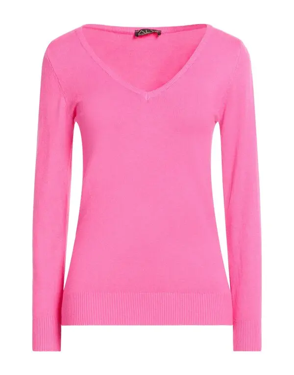 ALV BY ALVIERO MARTINI Knitted V-neck Sweater - Magenta