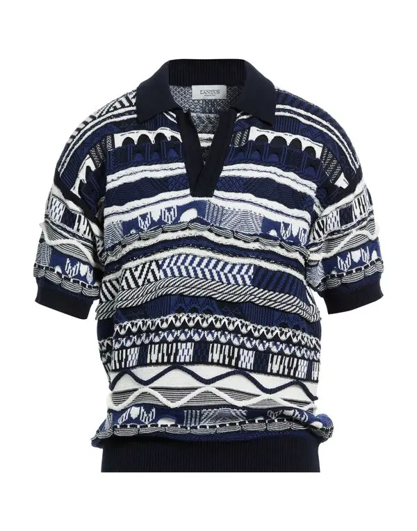 LANEUS Jacquard-knit V-neck Top