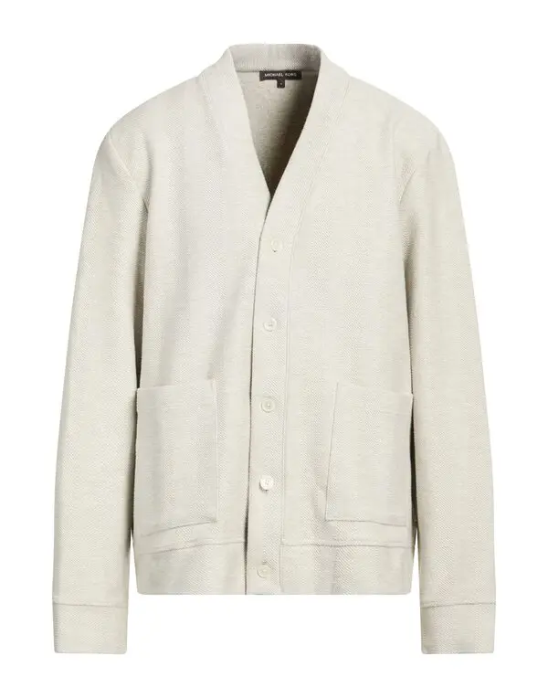 Michael Kors Light Cotton Elastane Cardigan - Light Grey