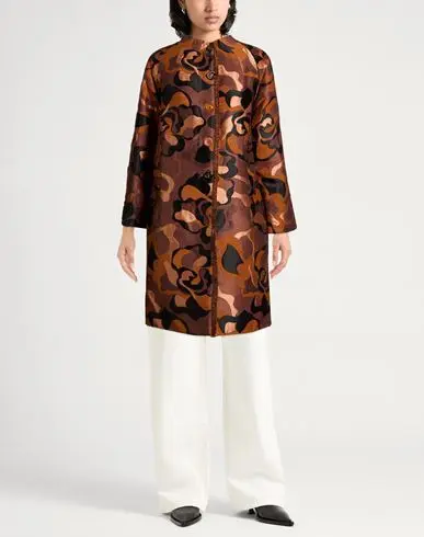 Malìparmi Single-breasted Floral Print Jacquard Coat