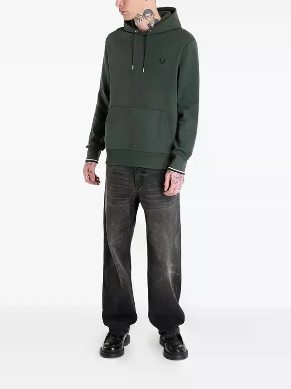 Fred Perry Embroidered Logo Hoodie - Green