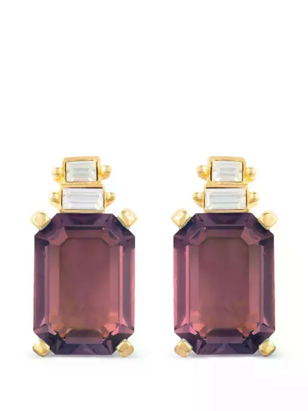 Dior 1980 Amethyst Clip-on Earrings - Gold