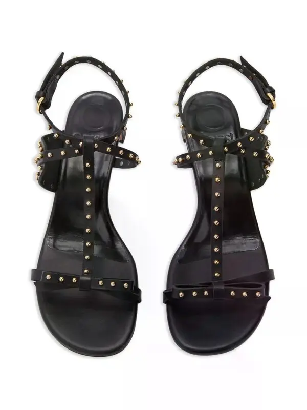 ODISSI Jackie Mid Leather Sandals - Black