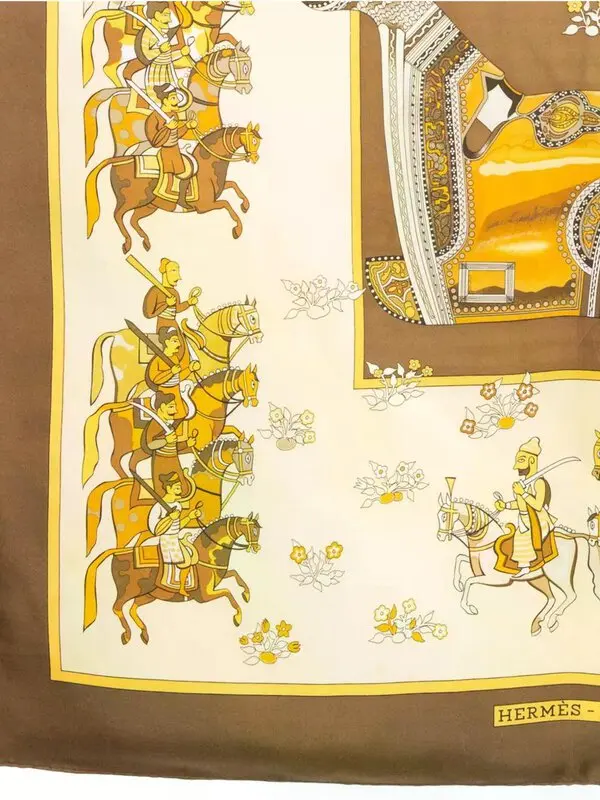 Hermès 1980s Horse-print Scarf
