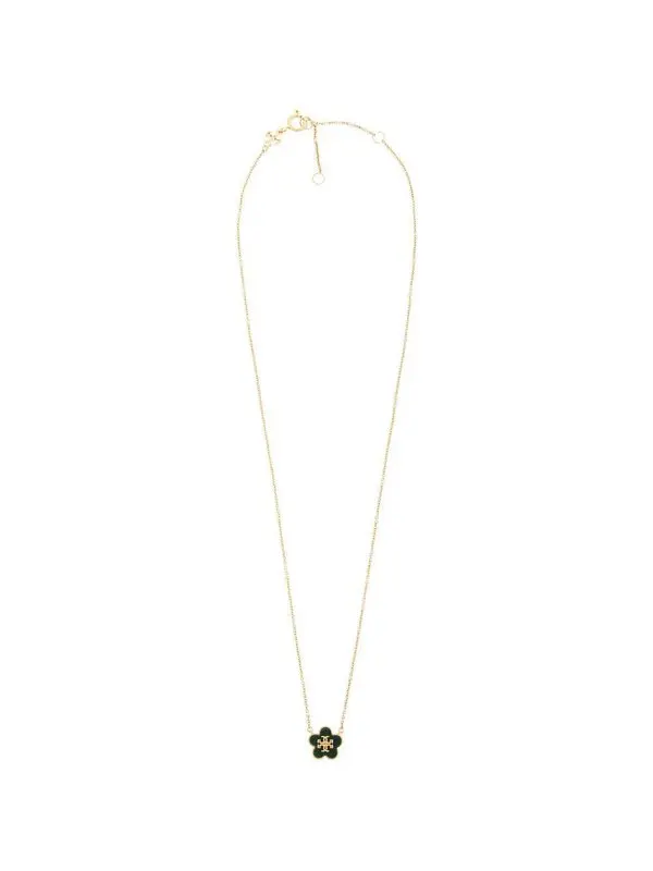 Tory Burch Flower Charm Necklace - Green