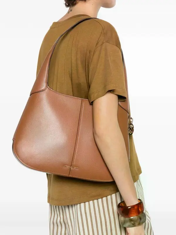 Michael Kors Leather Tote Bag With Logo Charm
