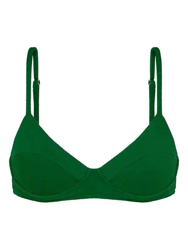 LENNY NIEMEYER Ribbed Triangle Bikini Top - Green