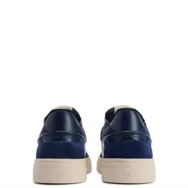 GIUSEPPE ZANOTTI Velour And Leather Low-top Sneakers - Blue