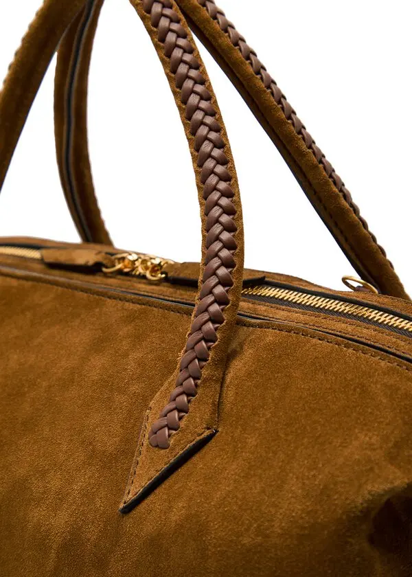 METIER Vérité City Suede Top Handle Bag - Tan