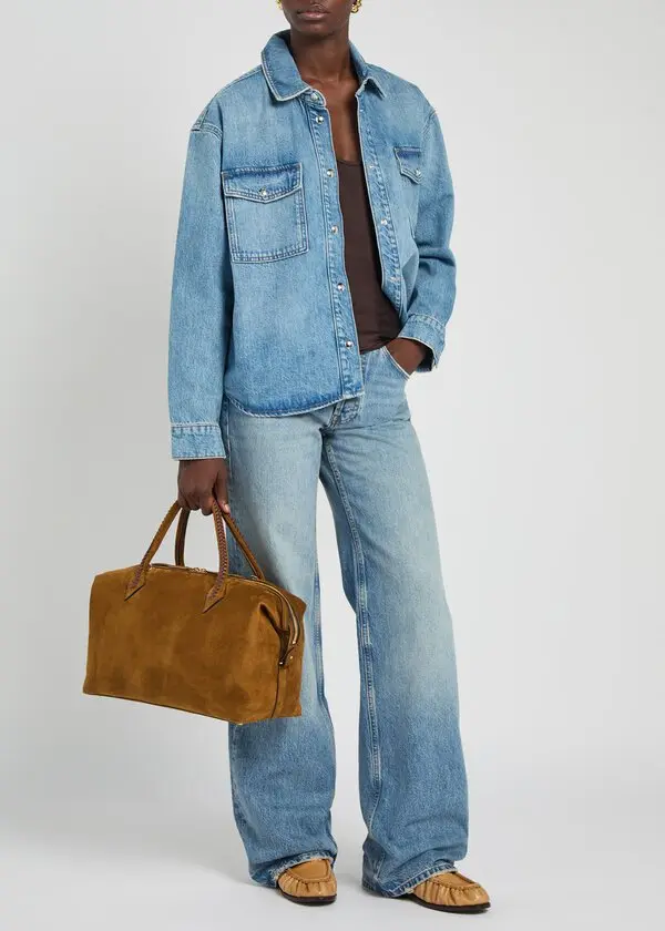 METIER Vérité City Suede Top Handle Bag - Tan