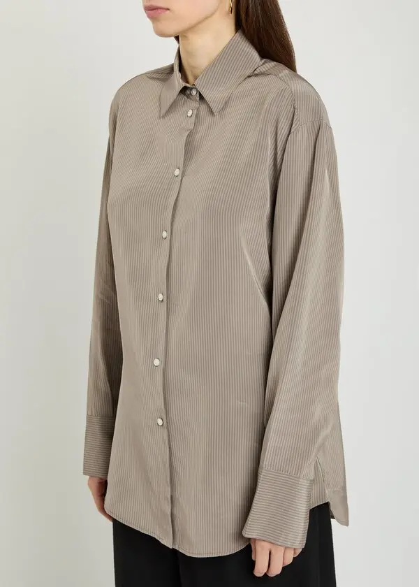 RÓHE Open Sleeve Striped Woven Shirt