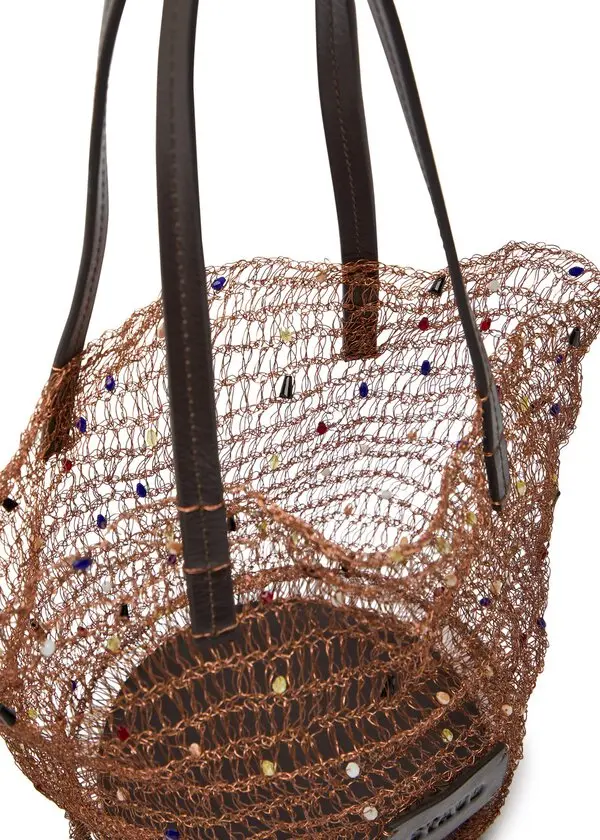 Staud Jewel Embellished Wire Bucket Bag