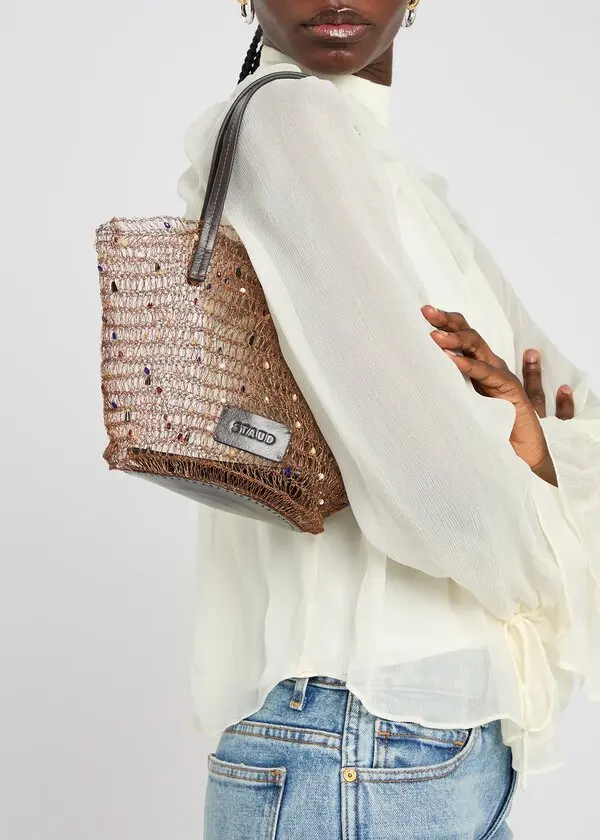 Staud Jewel Embellished Wire Bucket Bag