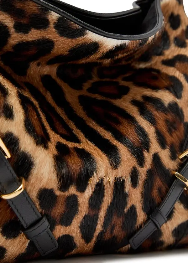 Givenchy Voyou Medium Goat-hair Shoulder Bag - Leopard