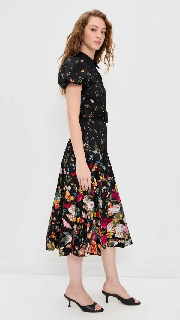 Alice + Olivia Henrietta Midi Dress - Solar Strength Black