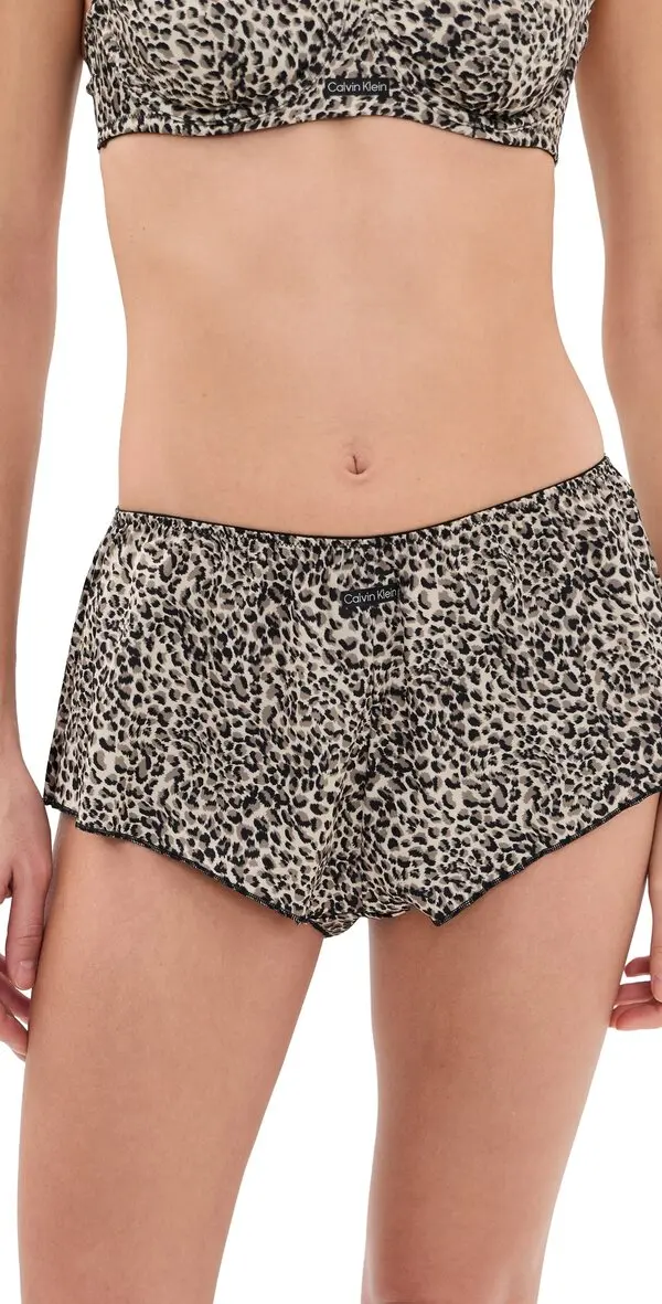 Calvin Klein Modern Logo Tap Shorts - Brushed Leopard