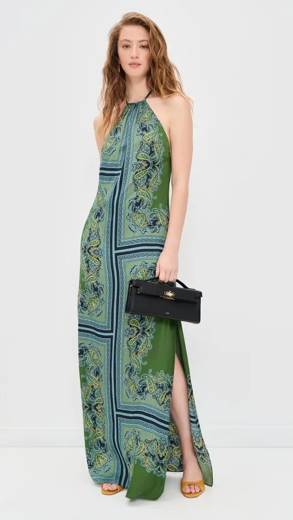Misa Paisley Sateen Maxi Dress