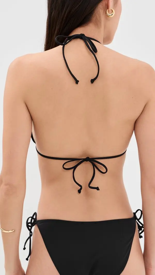 Oas Embroidered Calia Bikini Top - Black