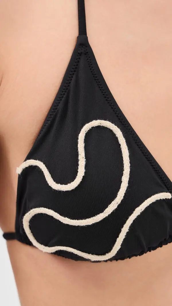 Oas Embroidered Calia Bikini Top - Black