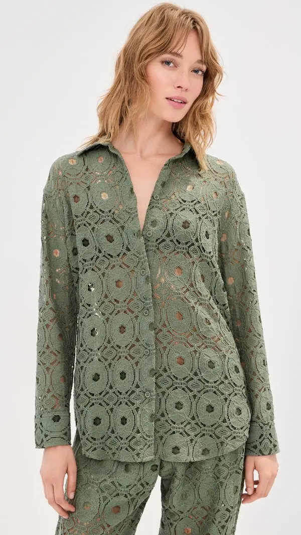 LE BOP Briar Lace Top - Olive