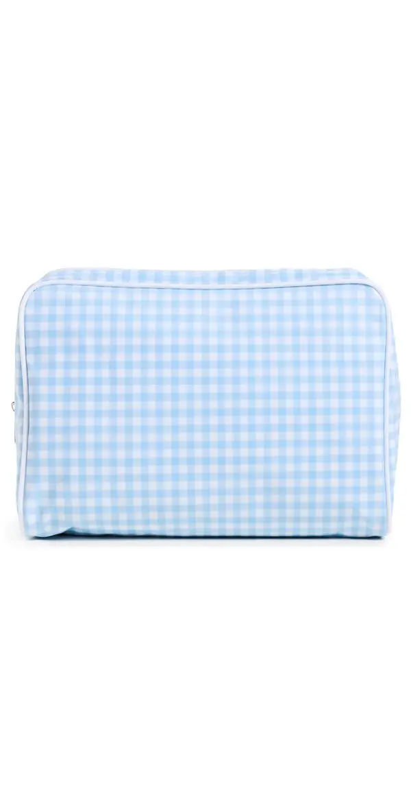 WEEZIE Large Toiletry Bag - Light Blue Gingham