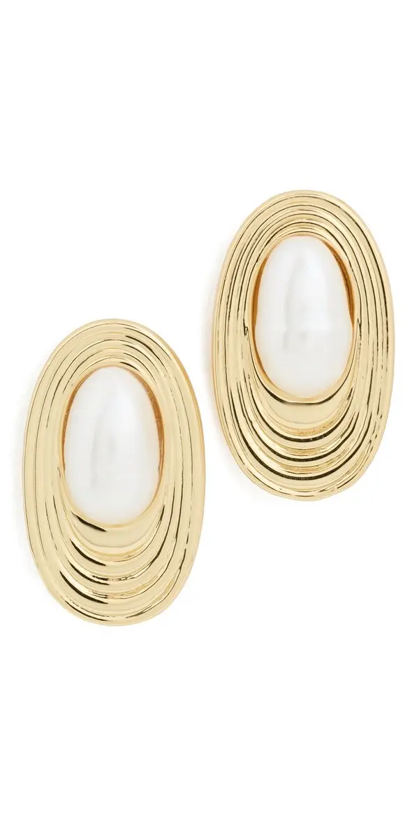 Mignonne Gavigan Candela Pearl Stud Earrings - White Gold