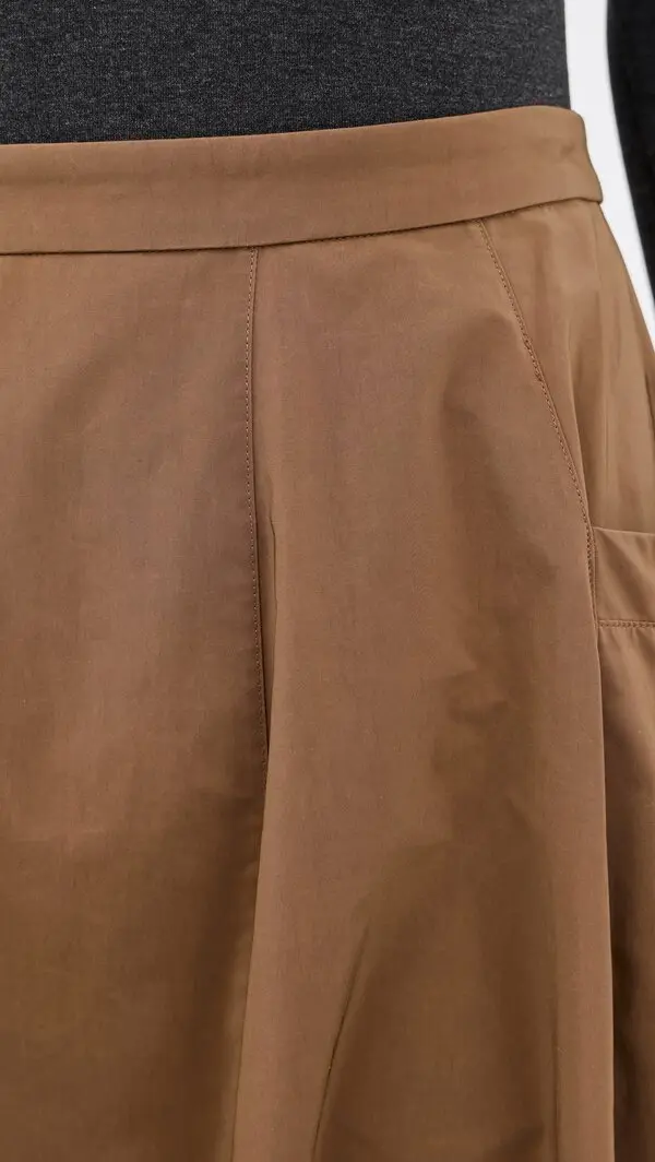 Tibi Nylon Lantern Skirt - Caramel Latte