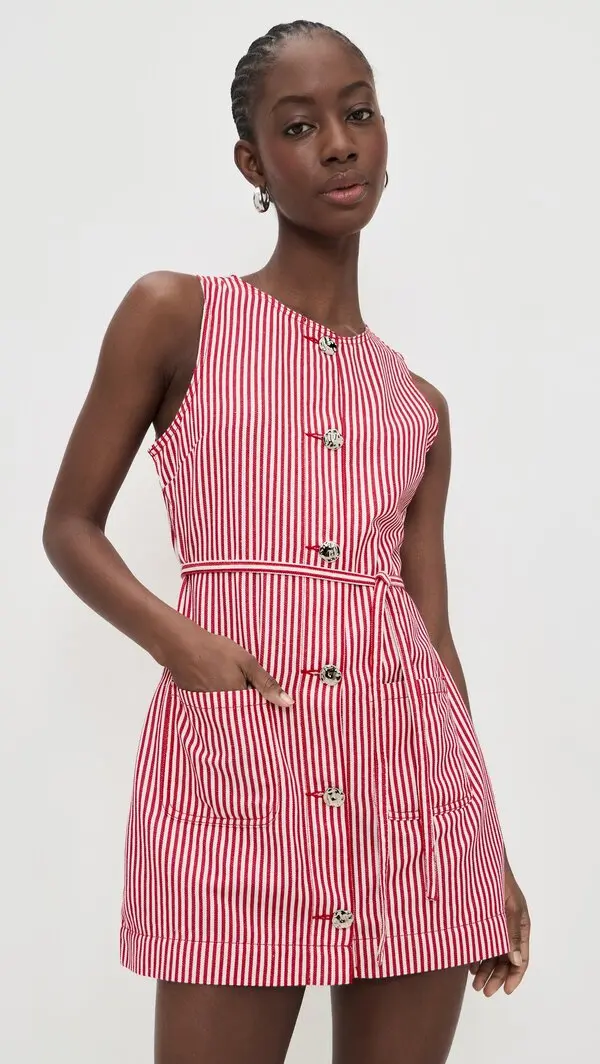 Minkpink Striped Mini Dress With Belt