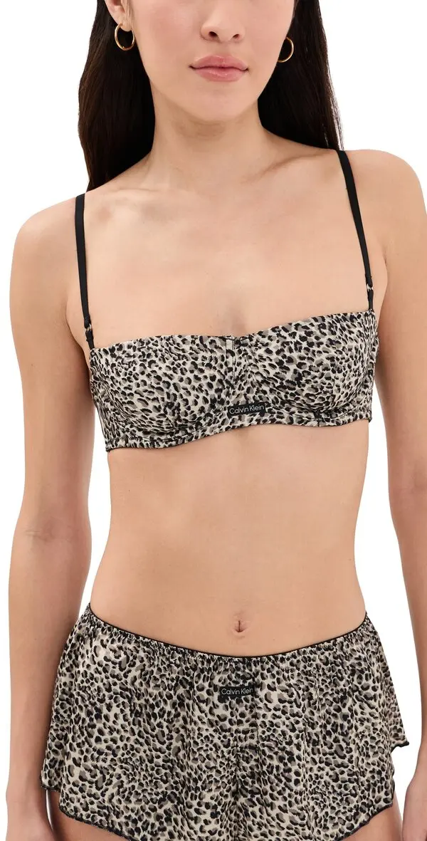 Calvin Klein Unlined Balconette Bra - Brushed Leopard